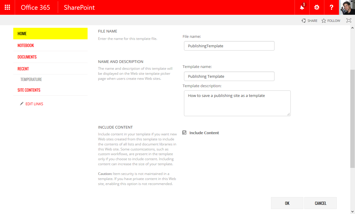 Save publishing site as a template - HANDS ON SharePoint